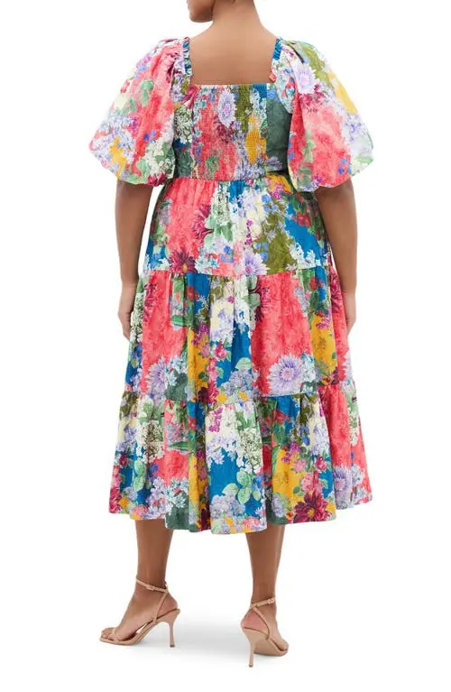 City Chic Printed Flared Midi Dress - Fools Floral