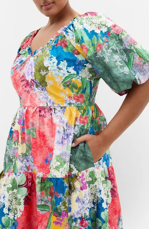 City Chic Printed Flared Midi Dress - Fools Floral