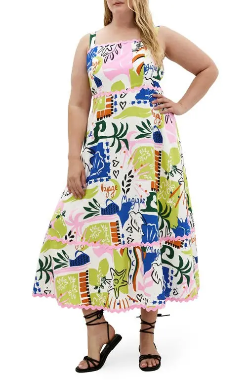 City Chic Shani Abstract Print A-line Dress - Summer Craze