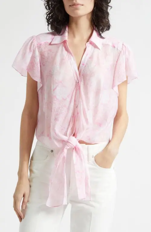Cinq À Sept Heirloom Petals Floral Print Top - Rosewater Pink Multi