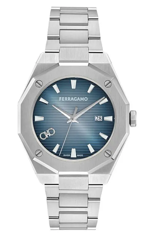 FERRAGAMO Edge Bracelet Watch - Ip Stainless Steel/blue