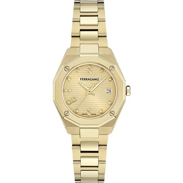FERRAGAMO Edge Bracelet Watch - Yellow Gold