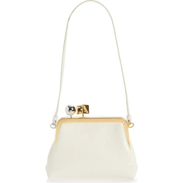 Jacquemus Le Berlingot Croc-embossed Leather Frame Shoulder Bag - Light Ivory 115