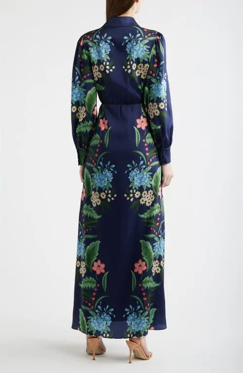 Julia Jordan Floral Print Long Sleeve Maxi Shirtdress