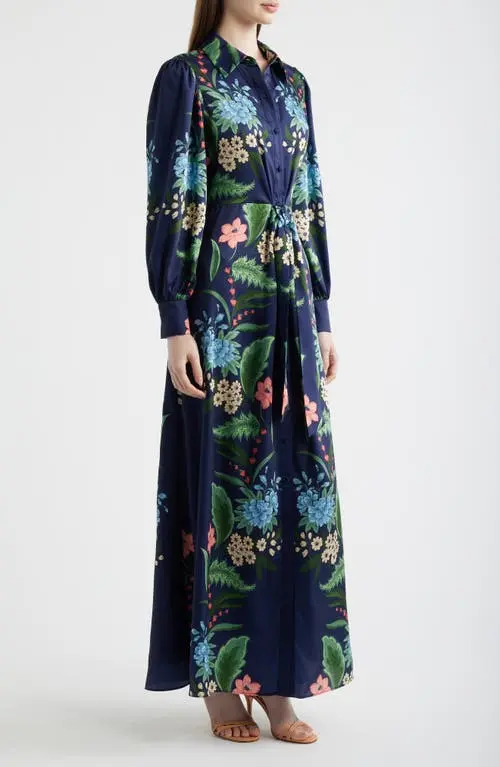 Julia Jordan Floral Print Long Sleeve Maxi Shirtdress