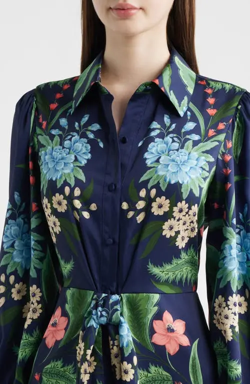 Julia Jordan Floral Print Long Sleeve Maxi Shirtdress
