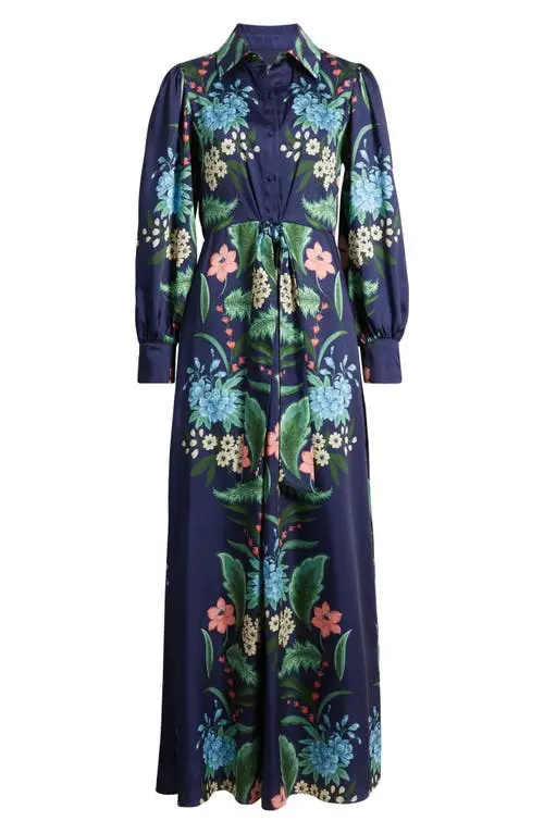 Julia Jordan Floral Print Long Sleeve Maxi Shirtdress