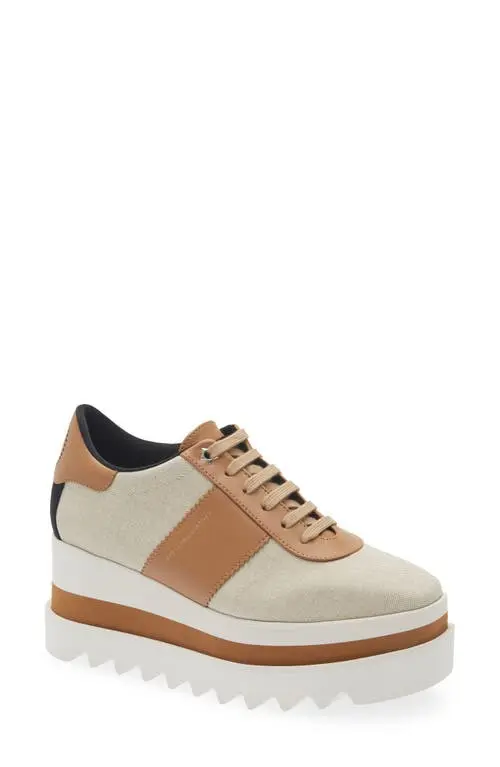 Stella McCartney Sneakelyse Platform Canvas Sneaker - Ecru