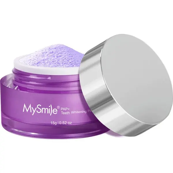 MYSMILE Pap Mint Non-sensitive Teeth Whitening Powder Cavity Prevention Little Foam0.52 Oz - Light Purple