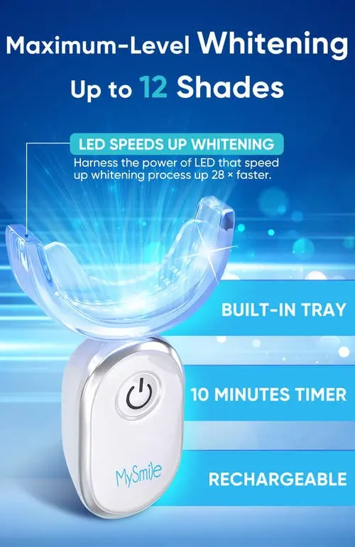 MYSMILE Teeth Whitening Kit With 28 Led Light - Deep Blue