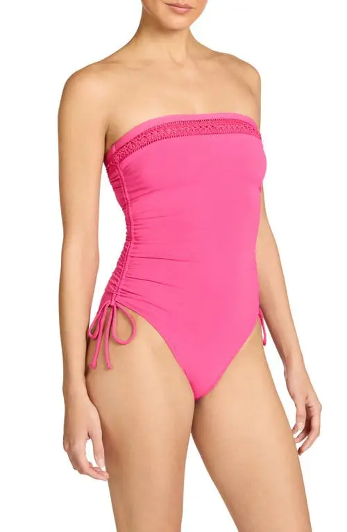 Robin Piccone Isabelle Ruched Strapless One-piece Swimsuit