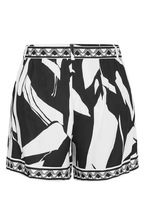 City Chic Belted High-waist Shorts