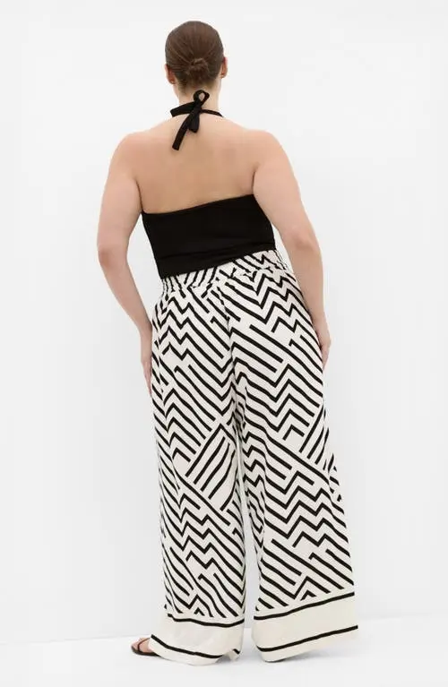 City Chic Printed Wide Leg Pants