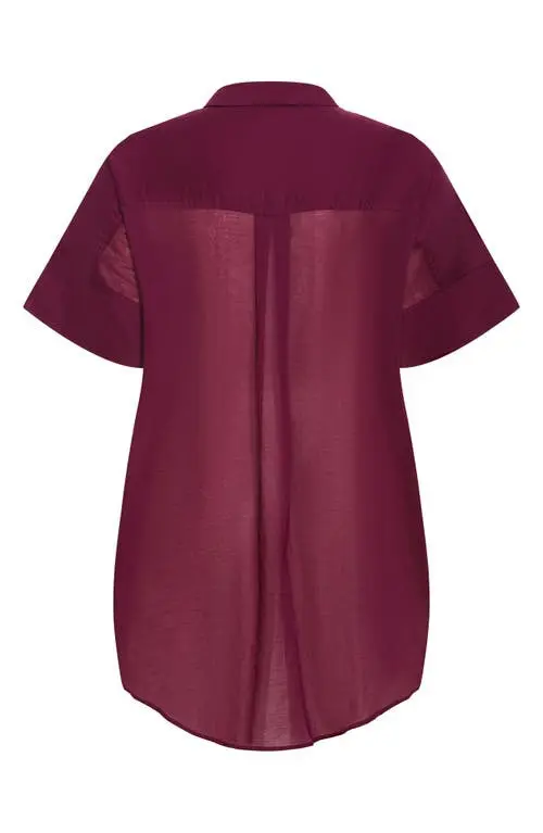 City Chic Oversized Cotton Button-up Shirt