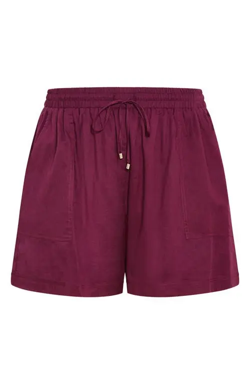 City Chic Lola Cotton Drawstring Shorts