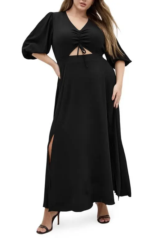 City Chic Jolene Maxi Dress - Black