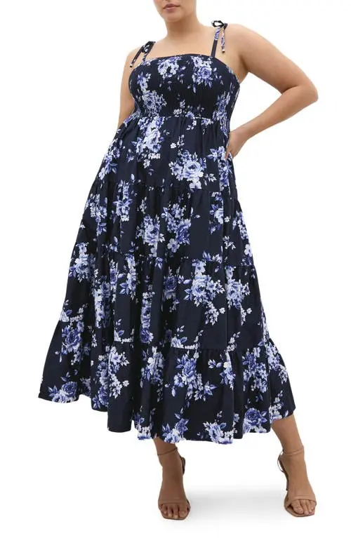 City Chic Floral Print A-line Dress - Amalfi Floral
