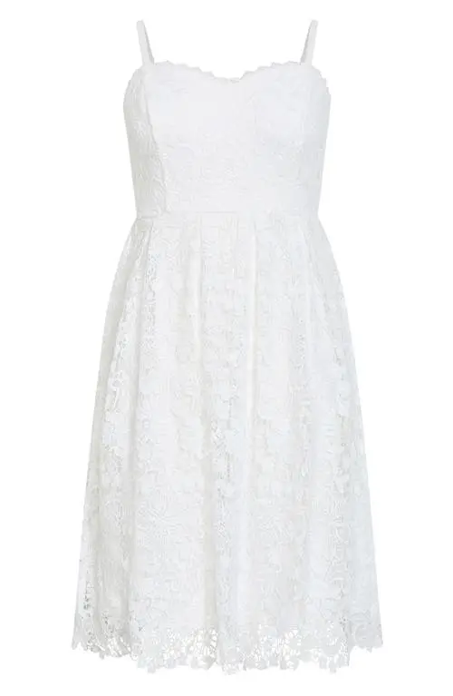 City Chic Scarlet Lace Midi Dress - Ivory