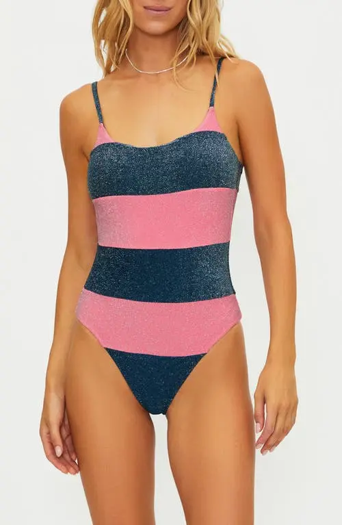 Beach Riot Calista Metallic One-piece Swimsuit - Seashell Shine Colorblock