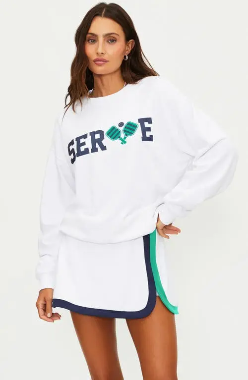 Beach Riot Devyn Oversized Cotton Sweatshirt - White