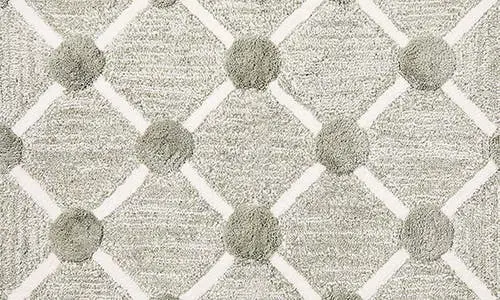 MACKENZIE-CHILDS Lattice Dot Bath Rug - Grey