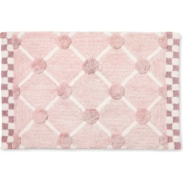 MACKENZIE-CHILDS Lattice Dot Bath Rug - Pink