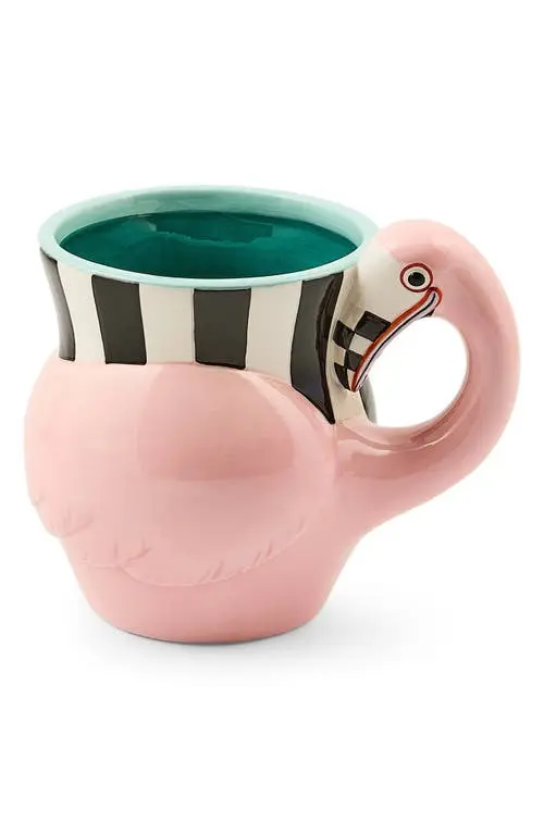 MACKENZIE-CHILDS Patience Brewster Sheila Flamingo Ceramic Mug - Pink