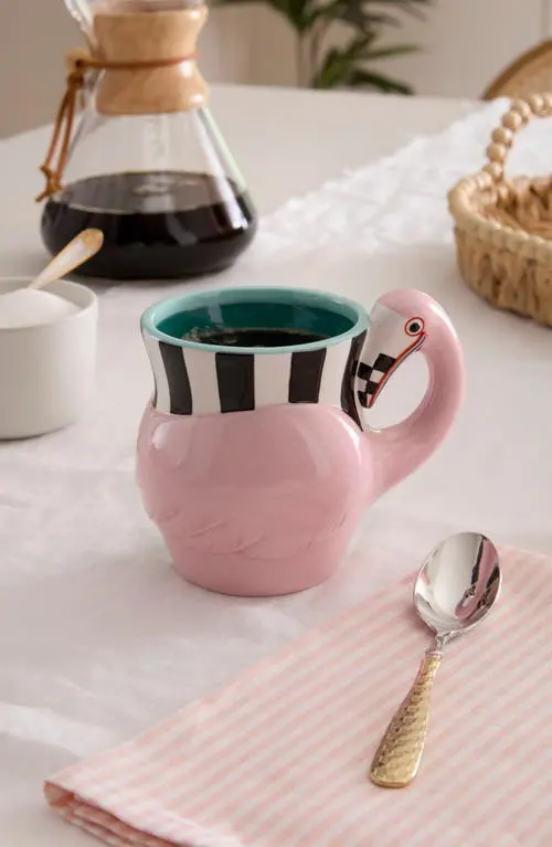 MACKENZIE-CHILDS Patience Brewster Sheila Flamingo Ceramic Mug