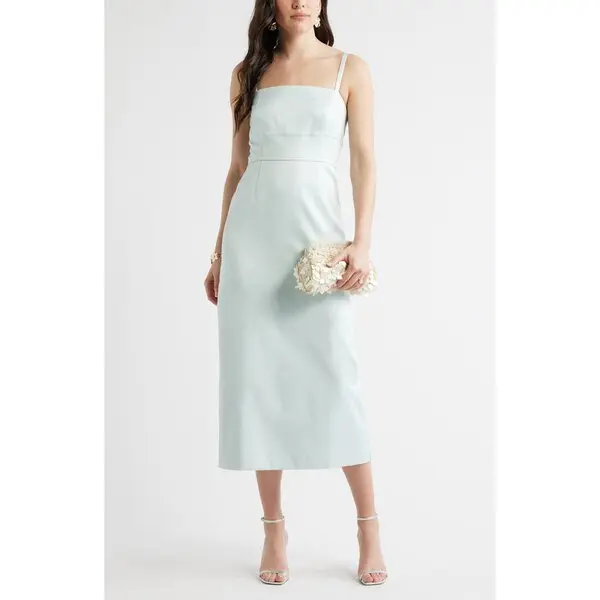 Chelsea28 Column Cocktail Dress - Blue Froth