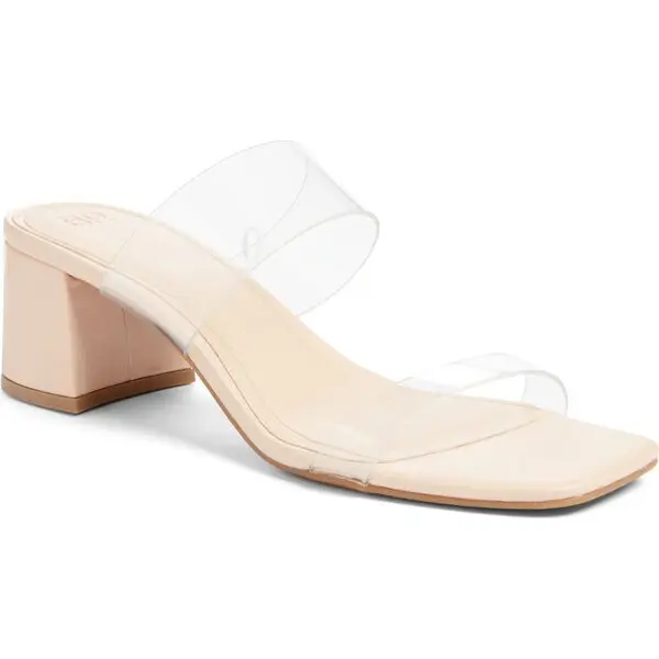 Bp. Lulu Block Heel Slide Sandal - Tan Cream