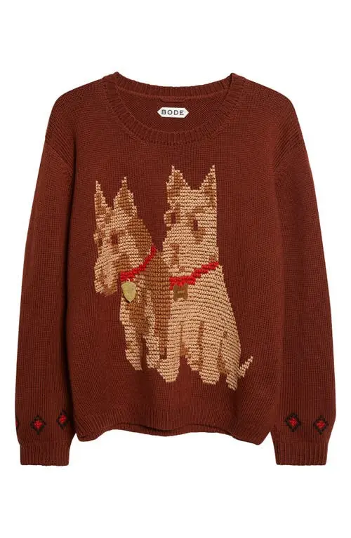 BODE Scottie Wool Sweater - Brown