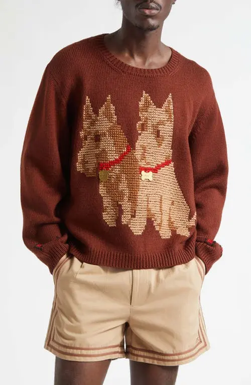 BODE Scottie Wool Sweater - Brown