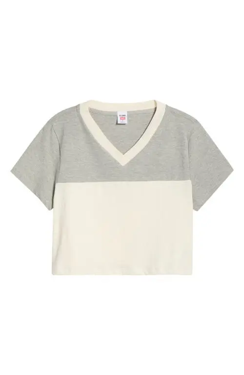 RE/DONE Contrast V-neck Crop T-shirt - Htgvinwhit