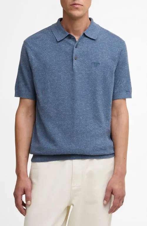 Barbour Muston Cotton & Linen Polo - Denim