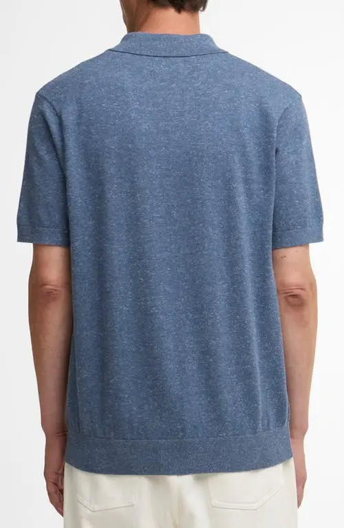 Barbour Muston Cotton & Linen Polo - Denim