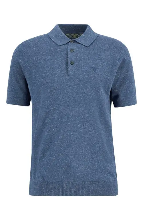 Barbour Muston Cotton & Linen Polo - Denim