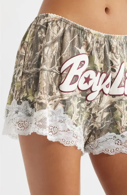 BOYS LIE Camo Lace Trim Shorts