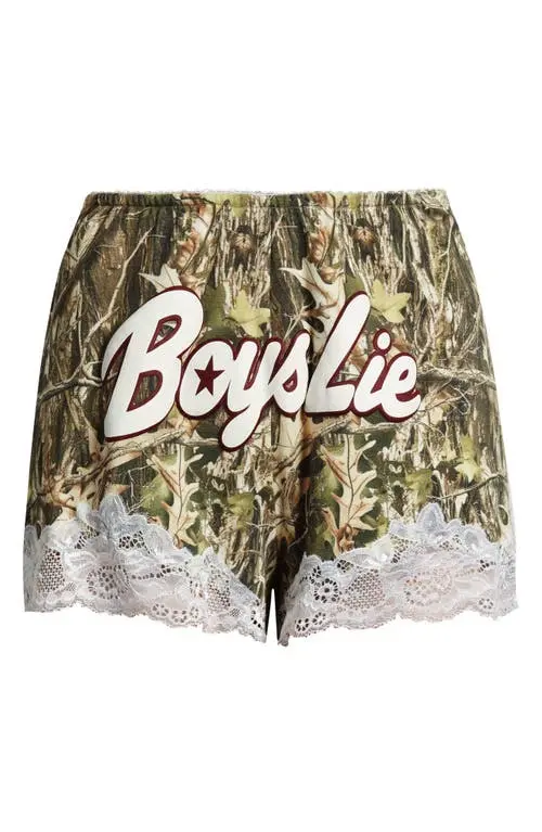 BOYS LIE Camo Lace Trim Shorts