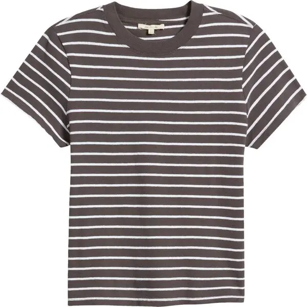 Madewell Stripe Relaxed Cotton Jersey T-shirt - Chocolate Plum