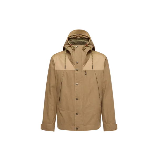 Moncler Givors Linen Hooded Jacket - Brown