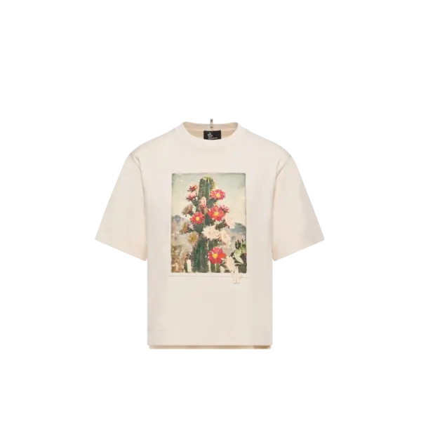 Moncler Landscape Print Cotton T-shirt - White