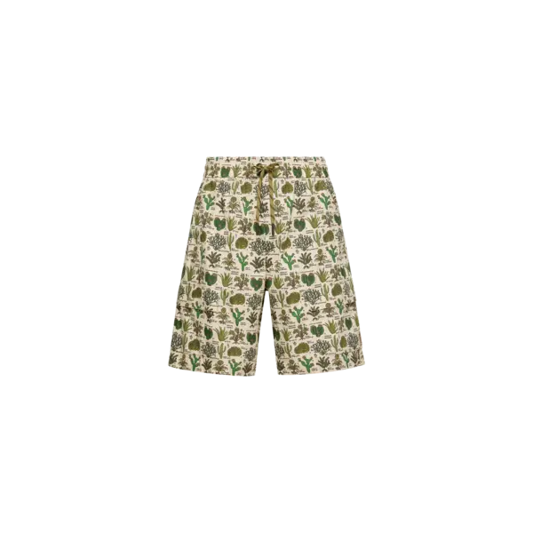 Moncler Botanical Print Cotton Blend Shorts - Multicolor