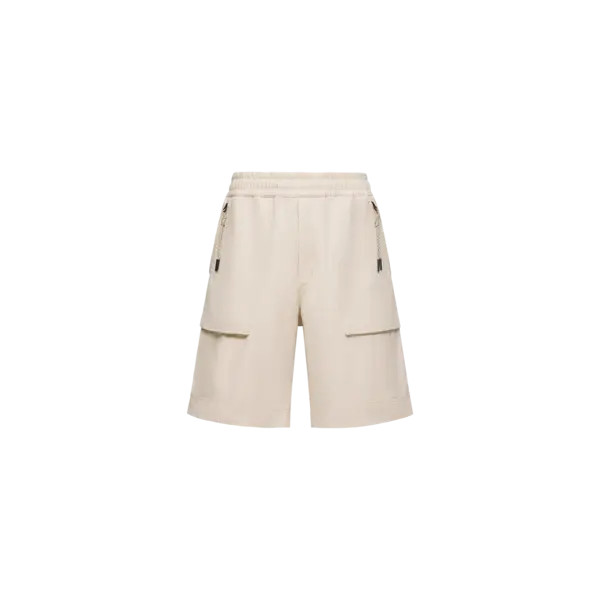 Moncler Cotton And Linen-blend Shorts - Beige