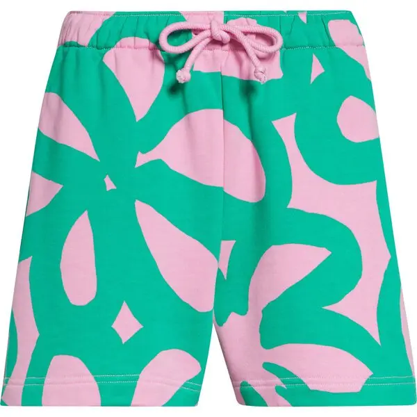 Marimekko Miksaus Jättikukka Kioski Sweat Shorts - Light Pink Green