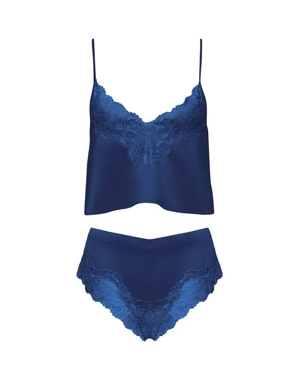 Bluebella Isabella Satin Cami And Short Set Navy - Blue