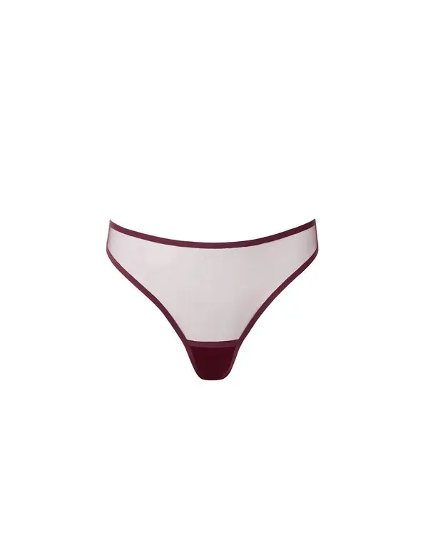 Bluebella Naomi Mesh High-waist Thong Cherry - Red