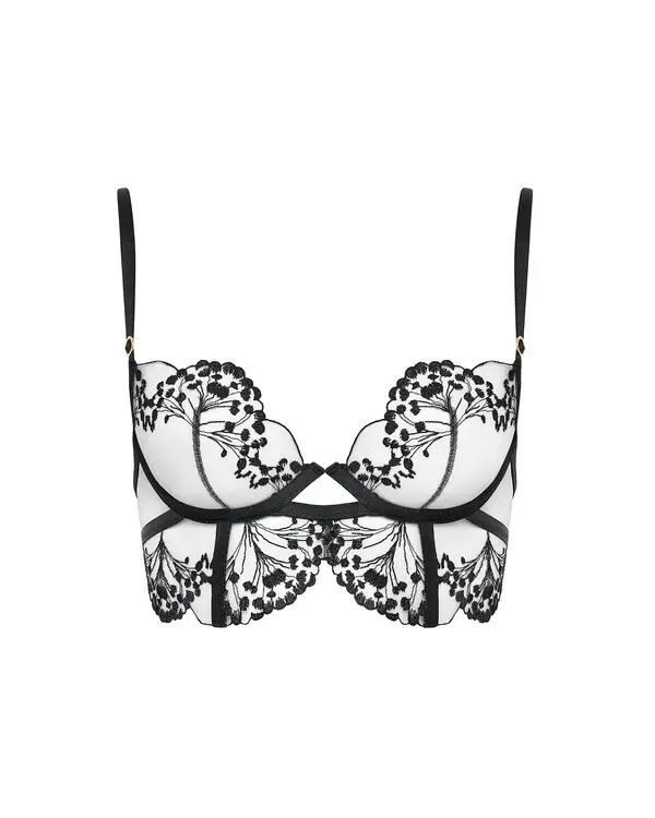Bluebella Marisa Embroidered Sheer Bra - Black