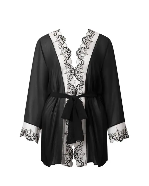 Bluebella Marisa Chiffon Sheer Kimono - Black