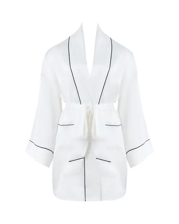 Bluebella Lydia Satin Kimono Cream/black - Ivory