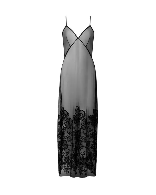 Bluebella Penelope Sheer Long Chemise - Black